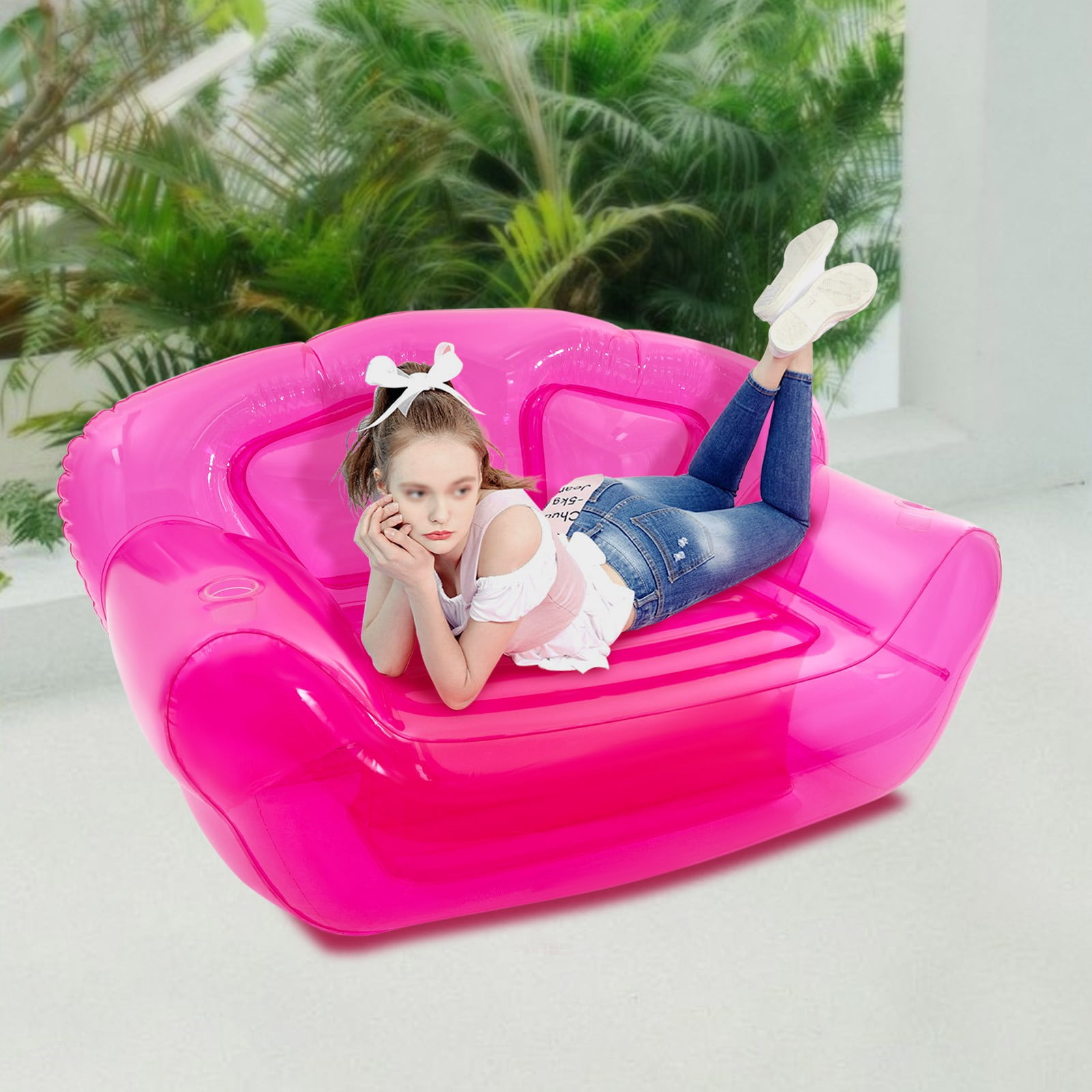 Red Inflatable Sofa, Portable Inflatable Couch, Inflatable Double ...