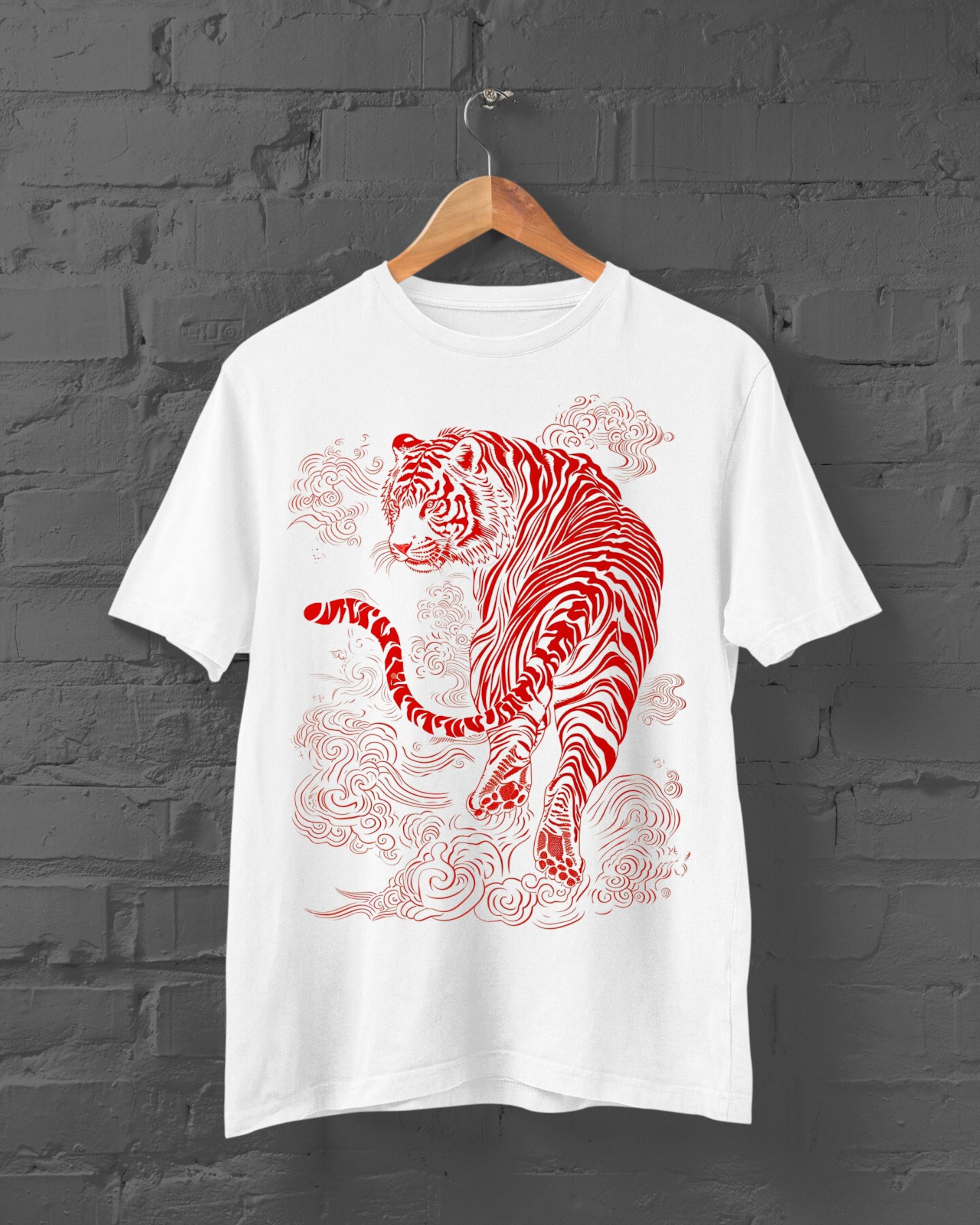 Red Japan Tiger T-Shirt | Harajuku | Japanese Streetwear | Anime Print ...