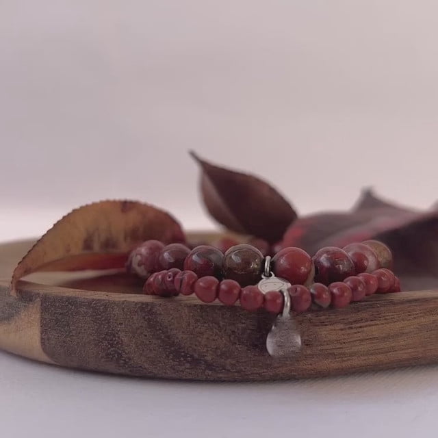 Red Jasper Bracelet | Stone Beads Bracelet | Focus on Heart Chakra ...