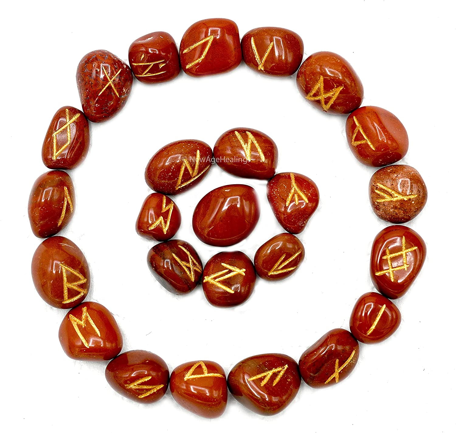 Red Jasper Runes Set of 25 Engraved Rune Stones - Walmart.com