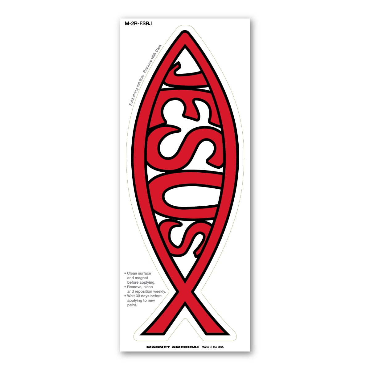 Red Jesus Fish Magnet - Walmart.com