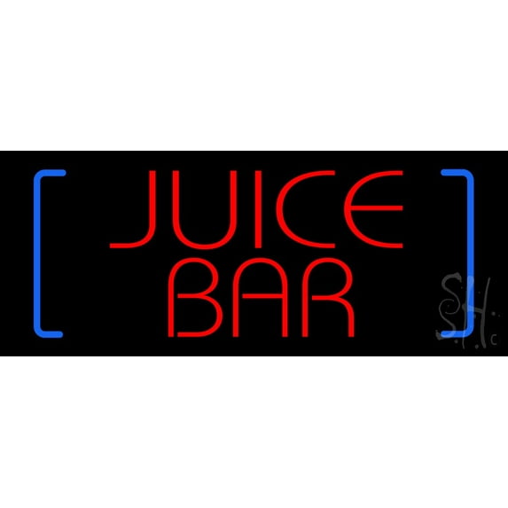 Red Juice Bar LED Neon Sign 10 x 24 - inches, Black Square Cut Acrylic ...
