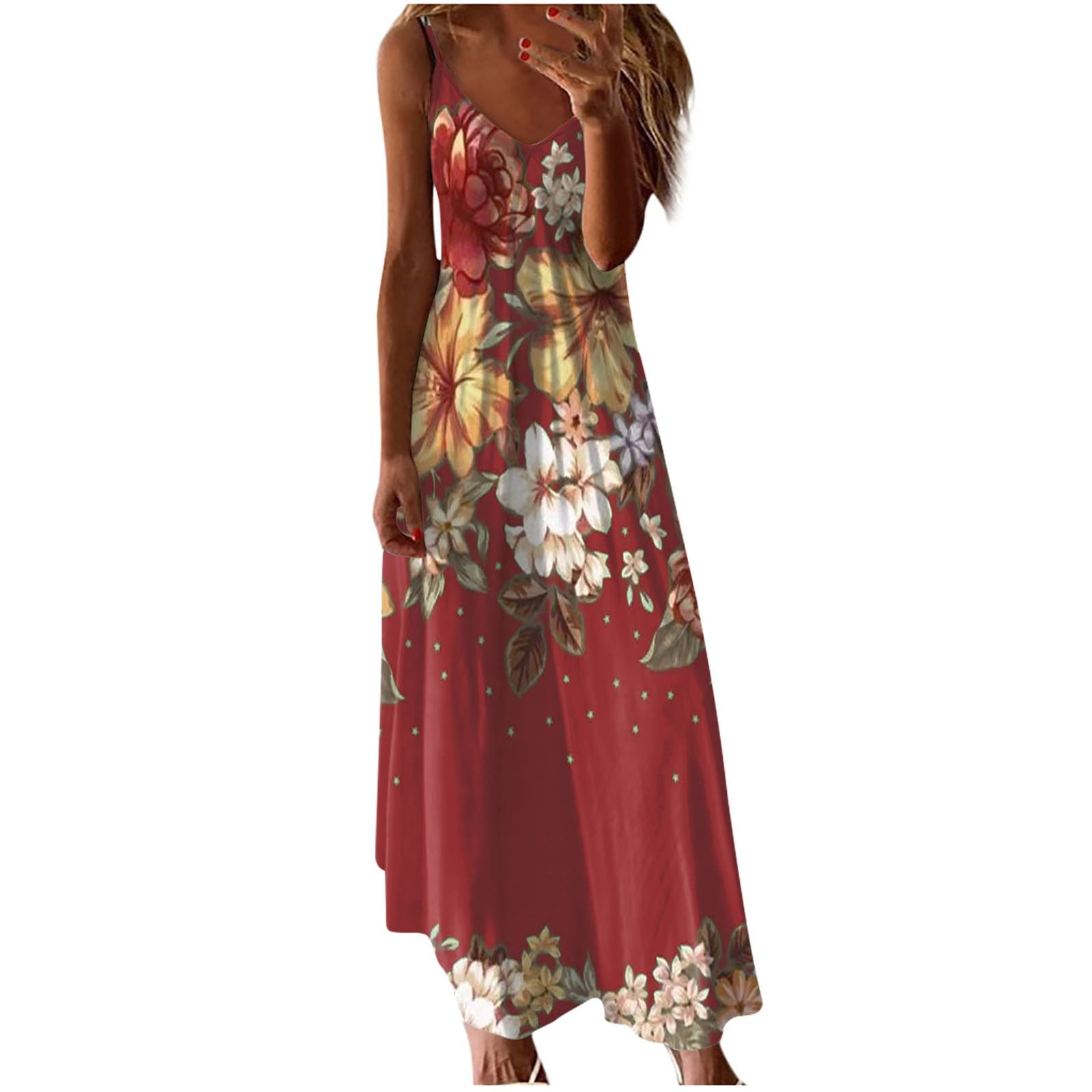 Red Juniors Sleeveless Slip Dresses for Women Vneck Spandex Graphic ...