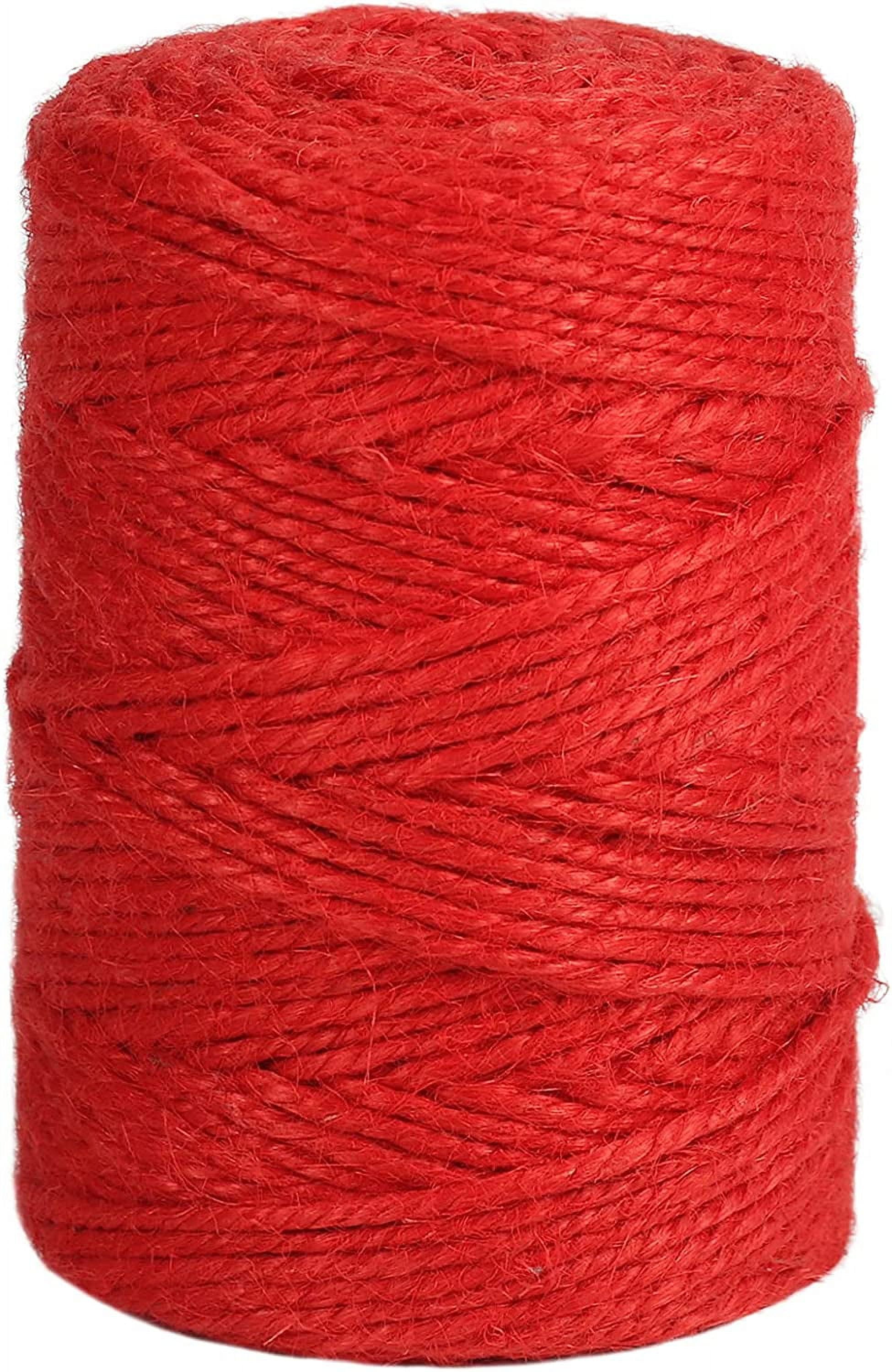 Red Jute Twine, 328 Feet 3mm Thick Craft Twine Packing String for Gift ...