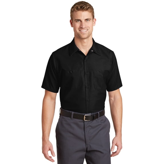 Red Kap - Industrial Short Sleeve Work Shirt - SP24, Black, ML ...