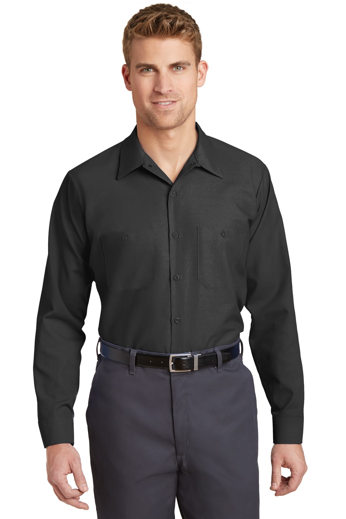 Red Kap Long Sleeve Industrial Work Shirt. SP14 - Walmart.com