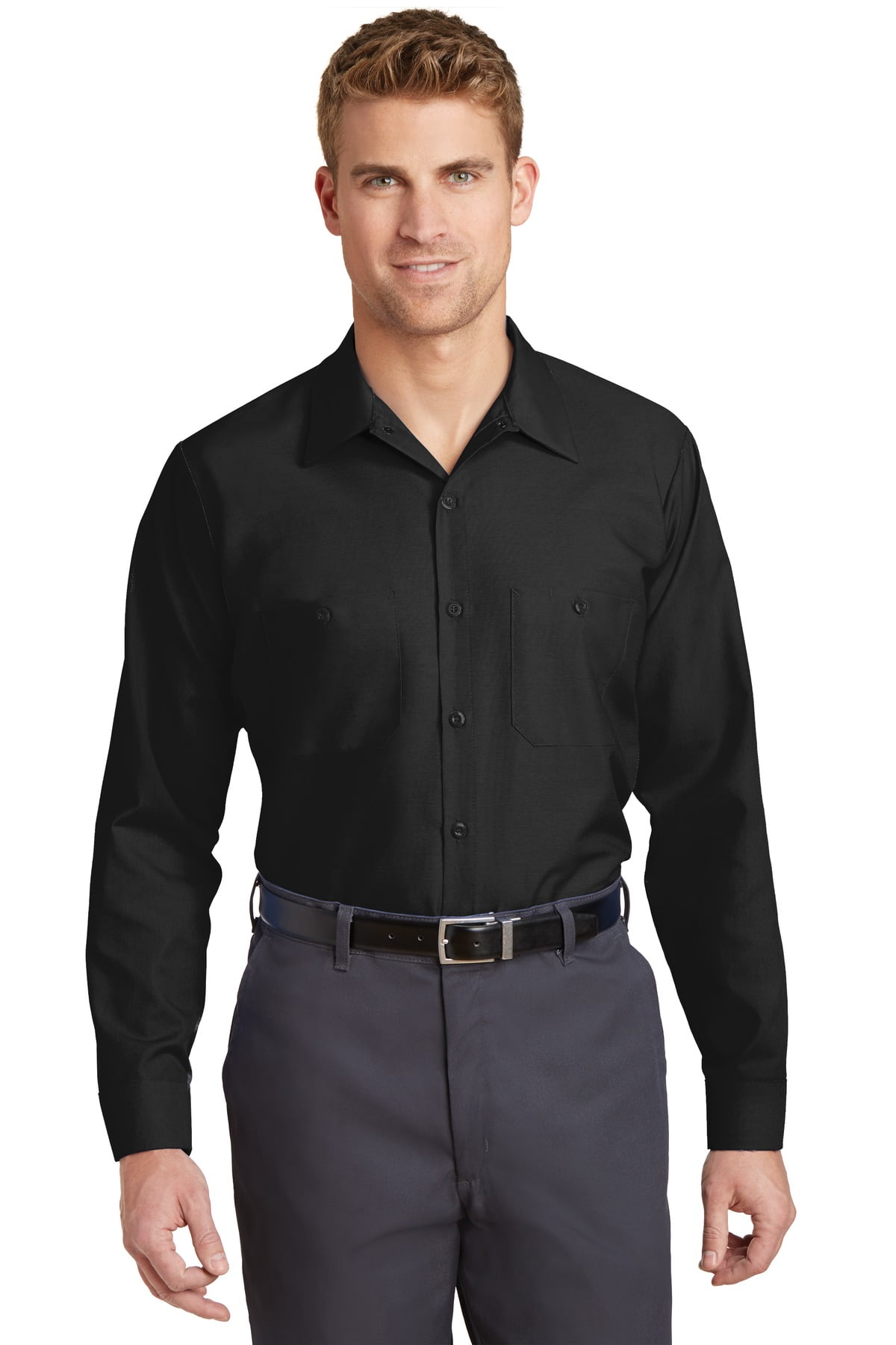 Red Kap Men’S Long Sleeve Industrial Work Shirt. Sp14. - Walmart.com