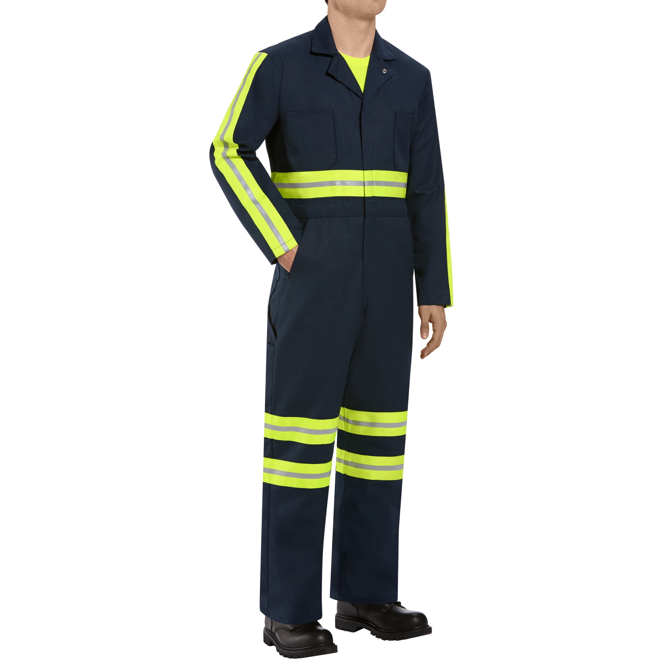 Red Kap Men's Enhanced Visibility Twill Action-Back Coverall with Chest ...