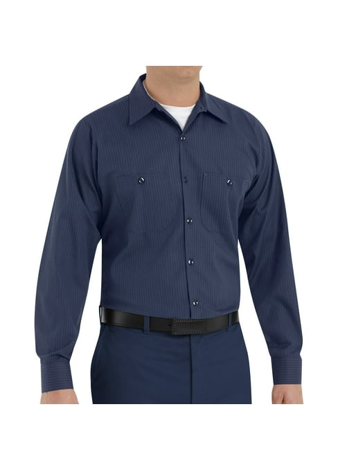 Red Kap Men's Long Sleeve Industrial Work Shirt - Walmart.com