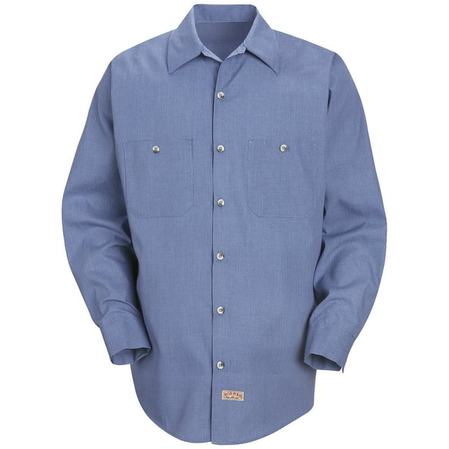 Red KapÂ® Men's Long Sleeve Geometric Microcheck Work Shirt - Walmart.com