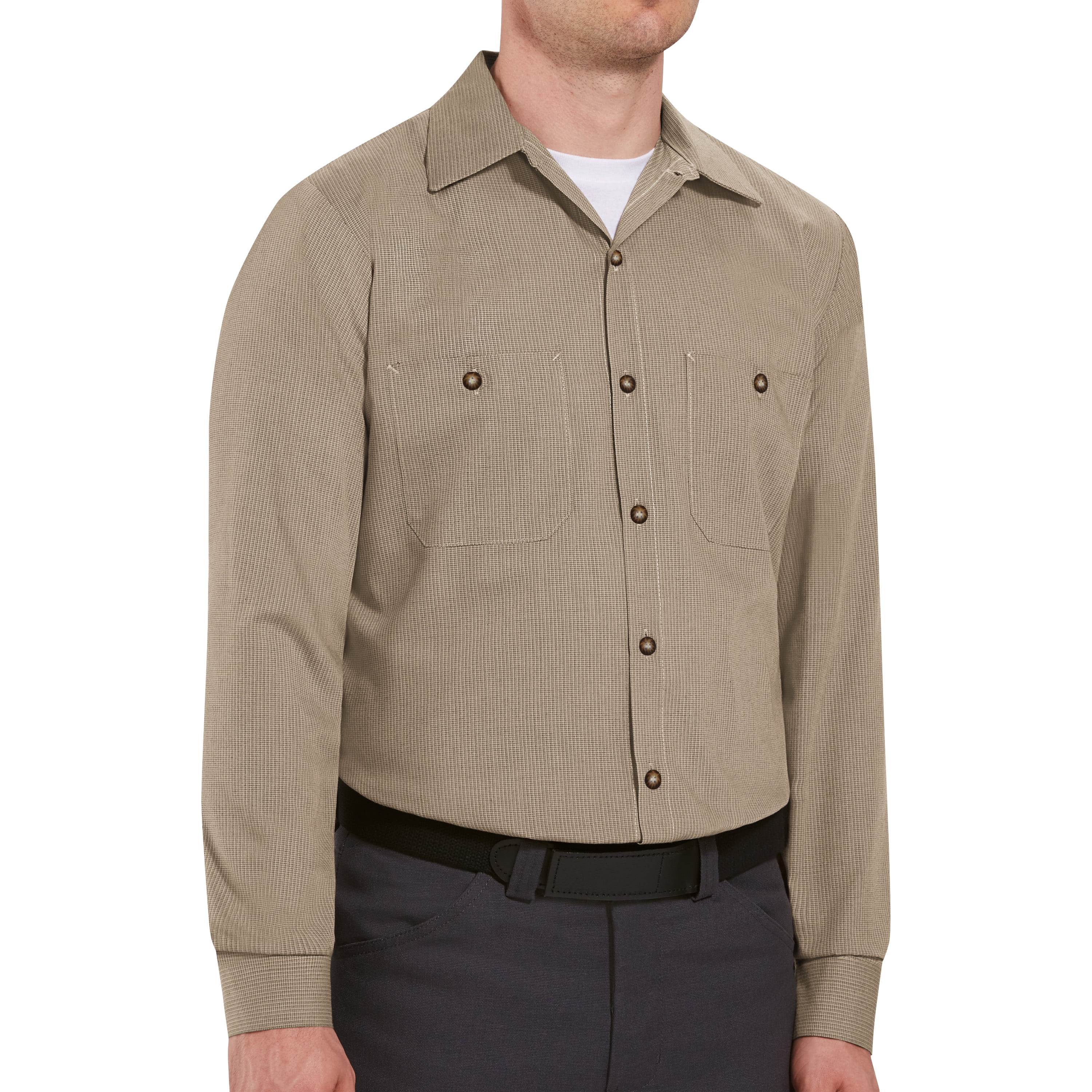 Red KapÂ® Men's Long Sleeve Geometric Microcheck Work Shirt - Walmart.com
