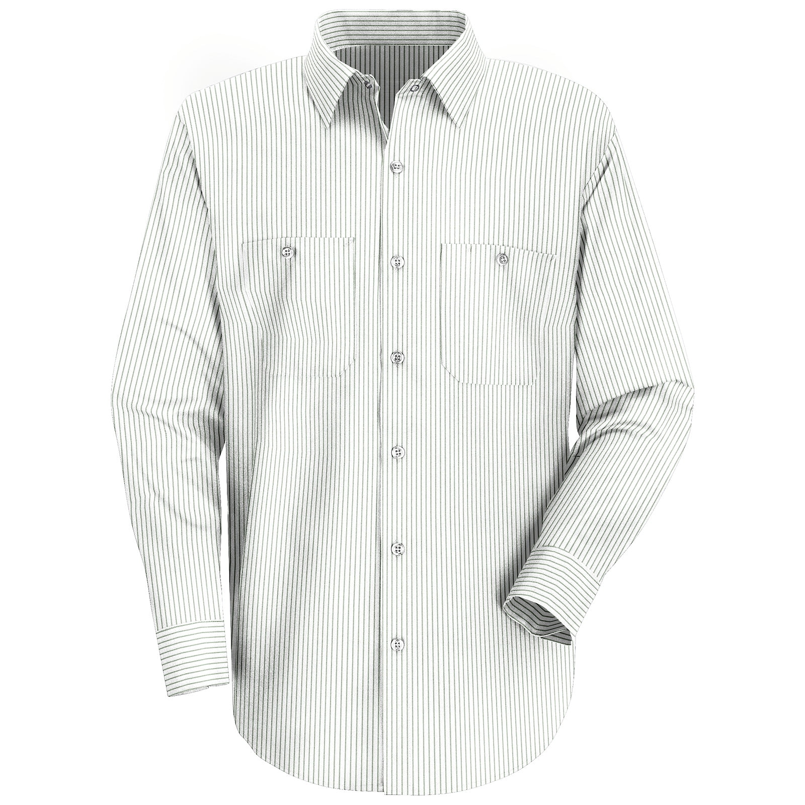 Red Kap Men's Long Sleeve Industrial Stripe Work Shirt - Walmart.com