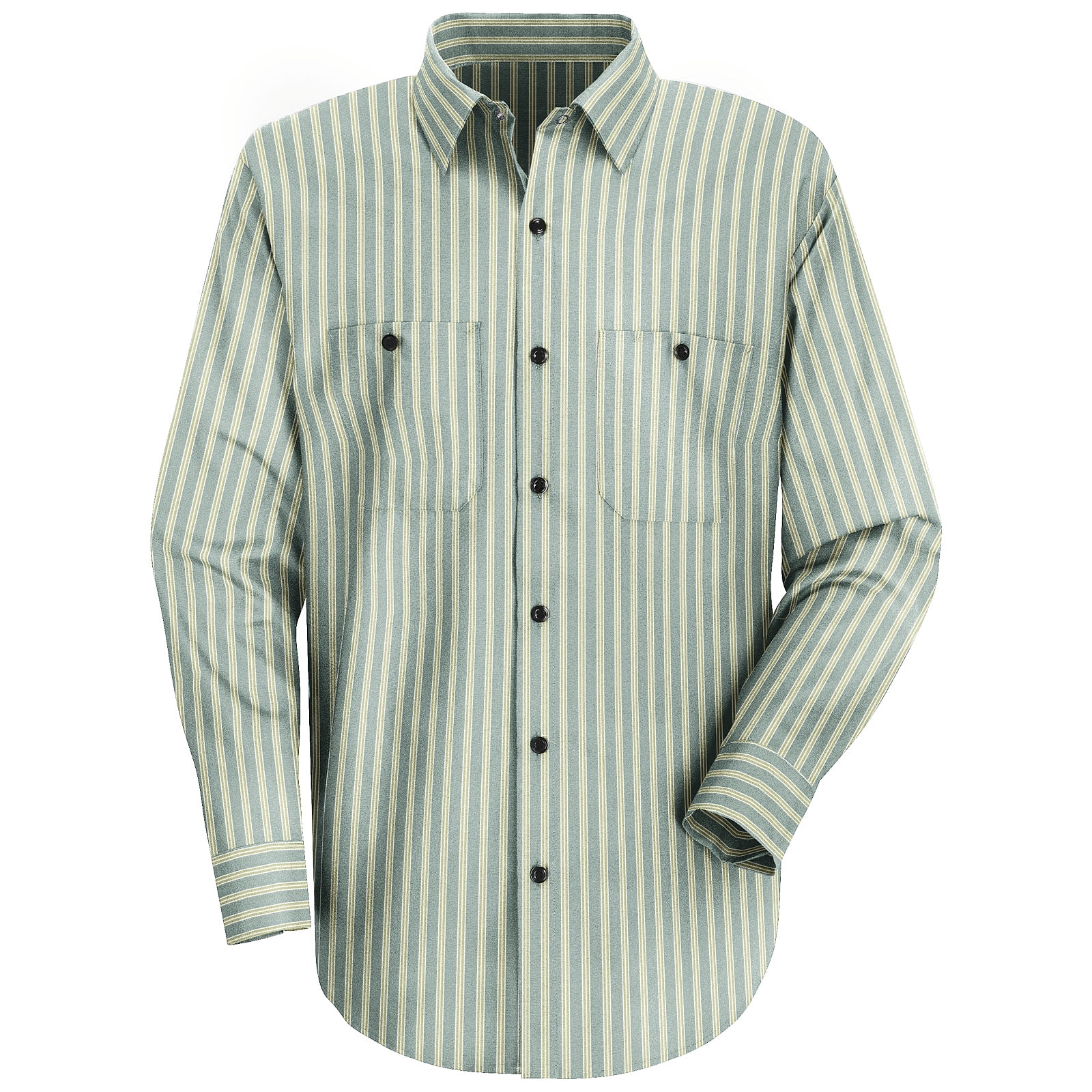 Red KapÂ® Men's Long Sleeve Industrial Stripe Work Shirt - Walmart.com