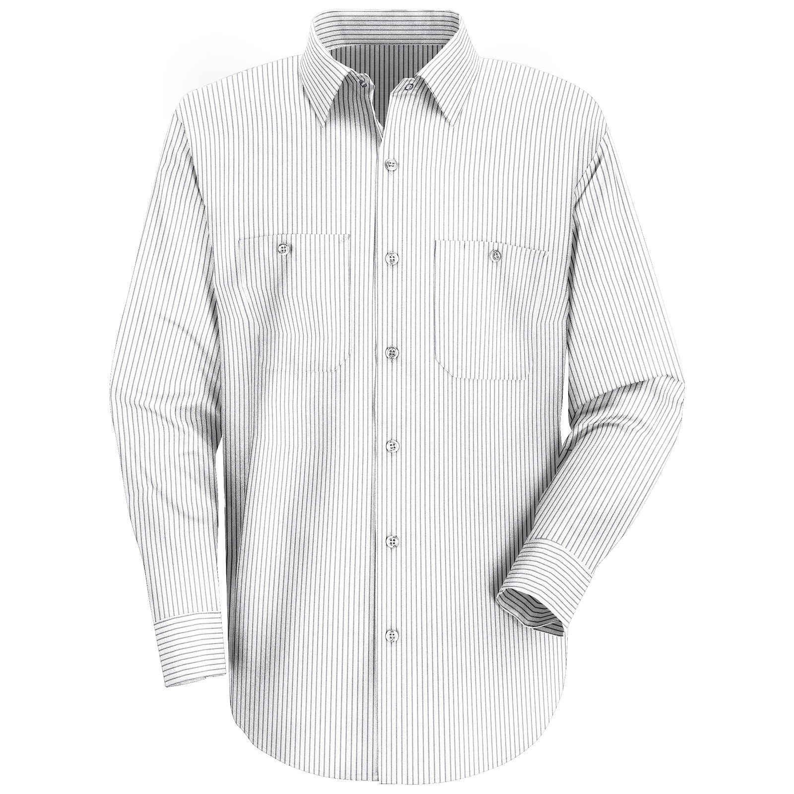Red Kap® Men's Long Sleeve Industrial Stripe Work Shirt - Walmart.com