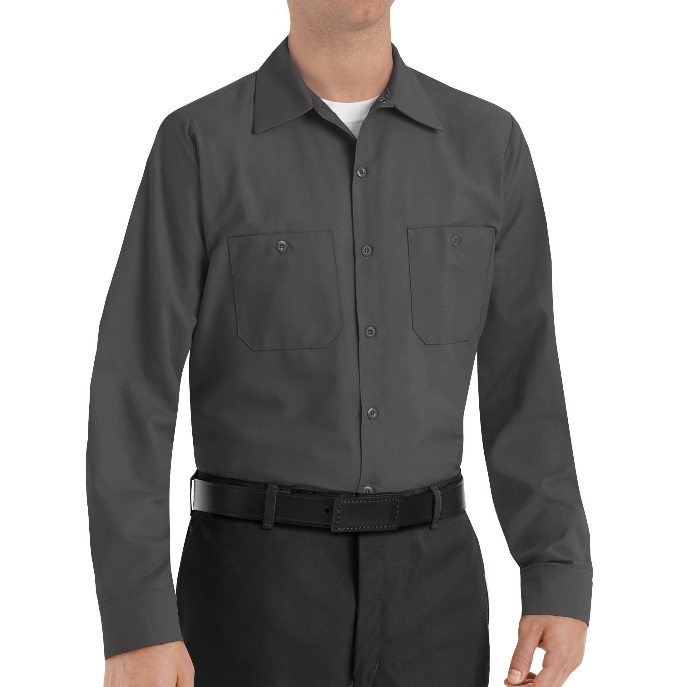 Red Kap Men's Long Sleeve Industrial Work Shirt - Walmart.com