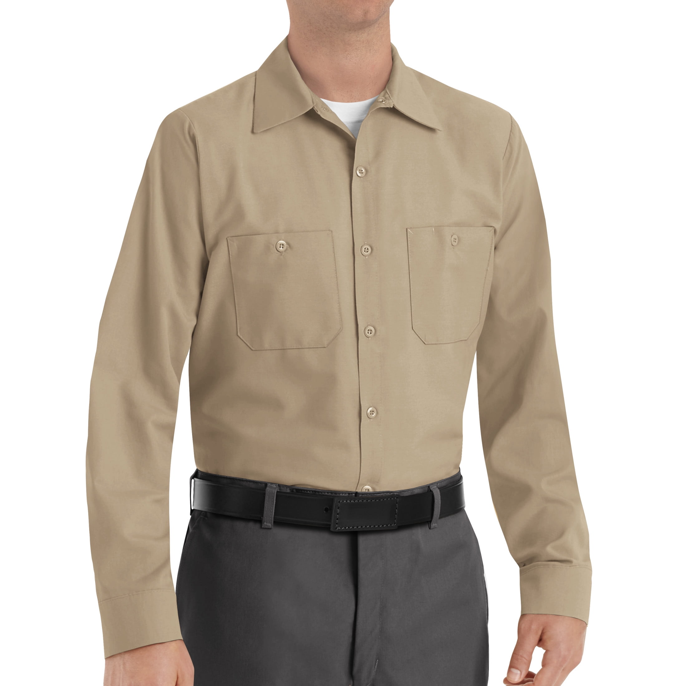 Red Kap Men's Long Sleeve Industrial Work Shirt - Walmart.com