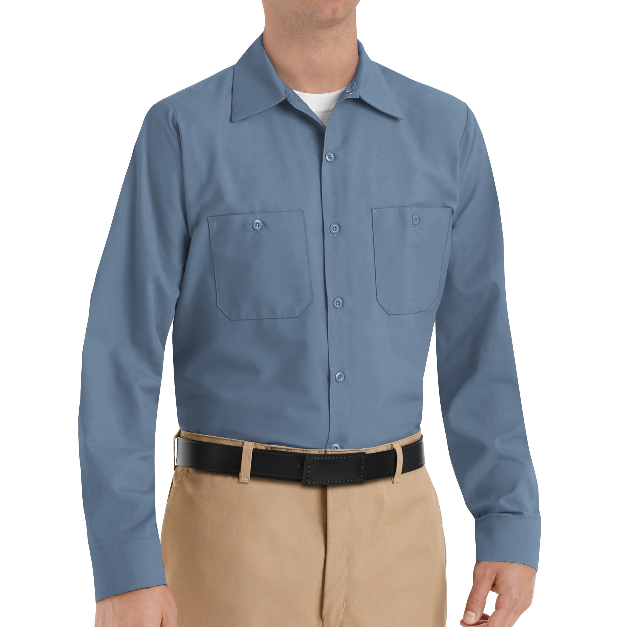 Red Kap Men's Long Sleeve Industrial Work Shirt - Walmart.com