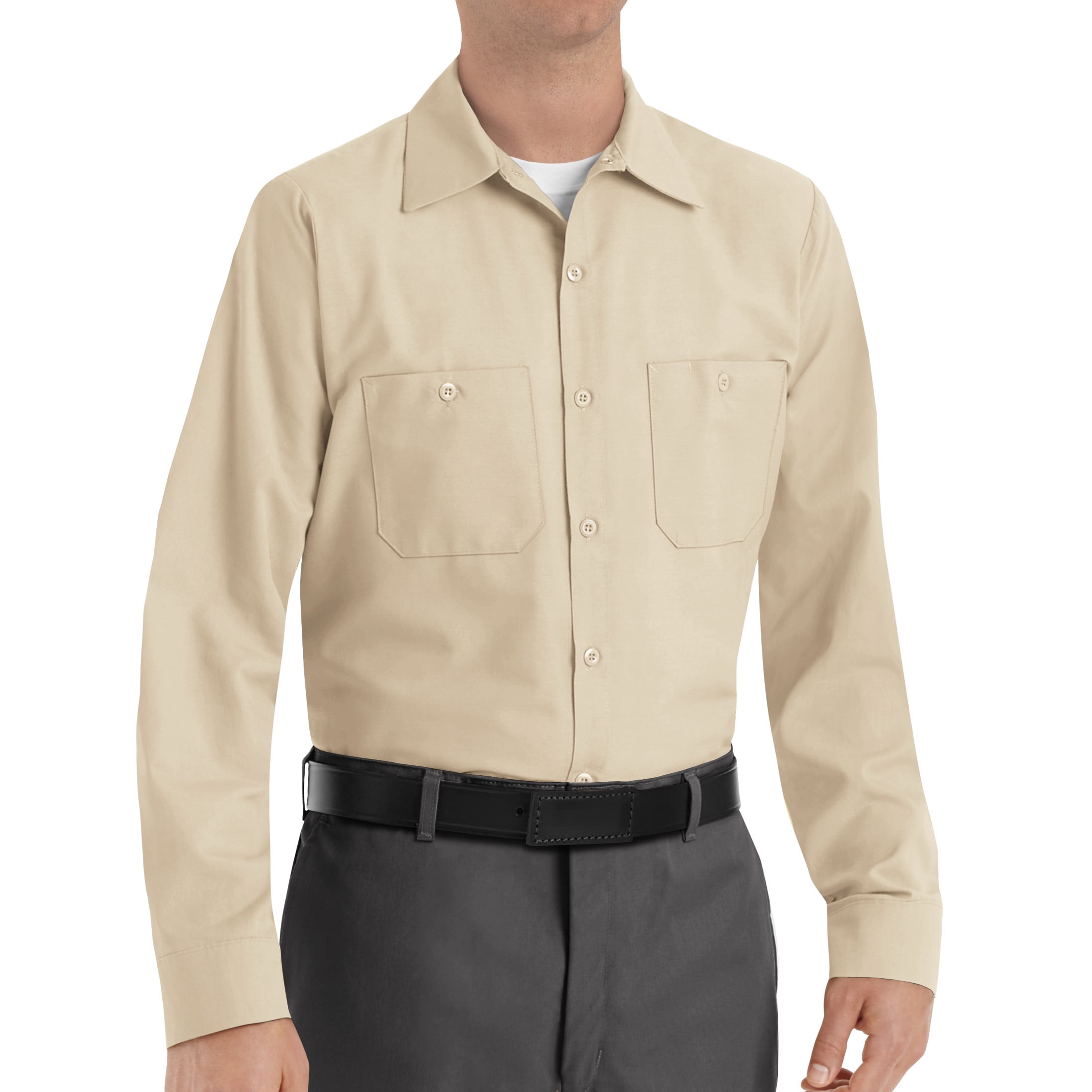 Red Kap Men's Long Sleeve Industrial Work Shirt - Walmart.com