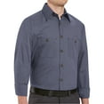 Red Kap Men's Long Sleeve Microcheck Uniform Shirt - Walmart.com