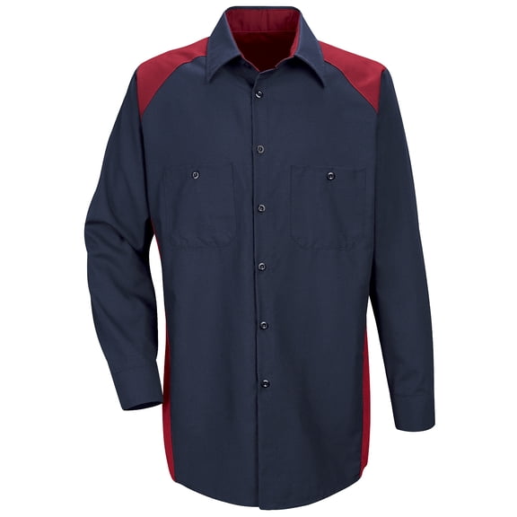 Red Kap Men's Long Sleeve Industrial Work Shirt - Walmart.com