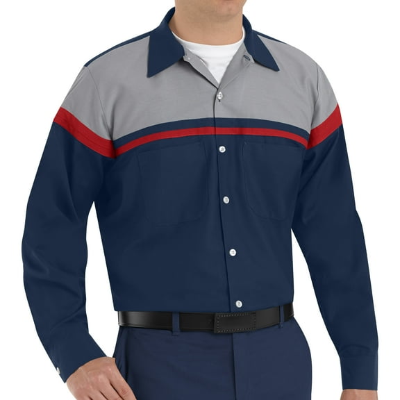 Red Kap Men's Long Sleeve Industrial Work Shirt - Walmart.com