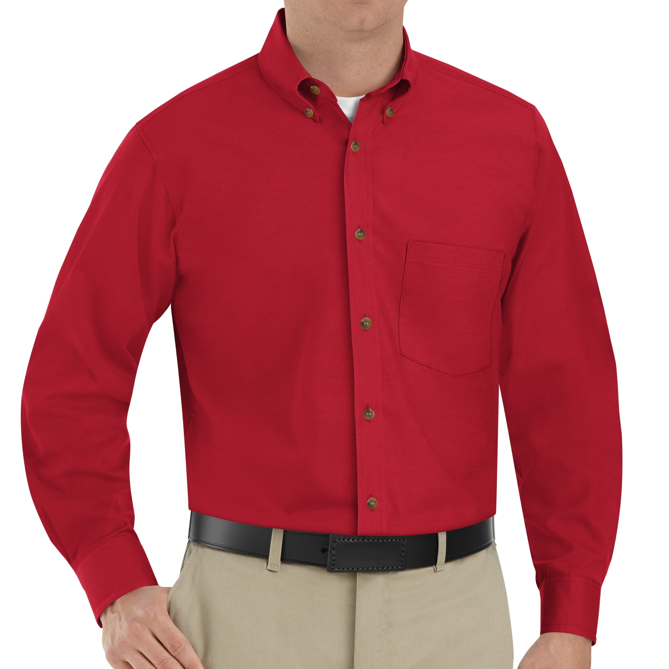 Red Kap Men's Long Sleeve Poplin Dress Shirt - Walmart.com