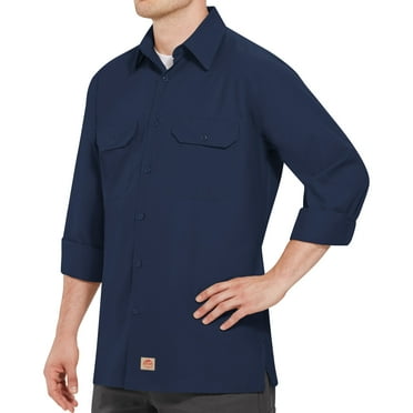 Red Kap Men's Long Sleeve Industrial Work Shirt - Walmart.com