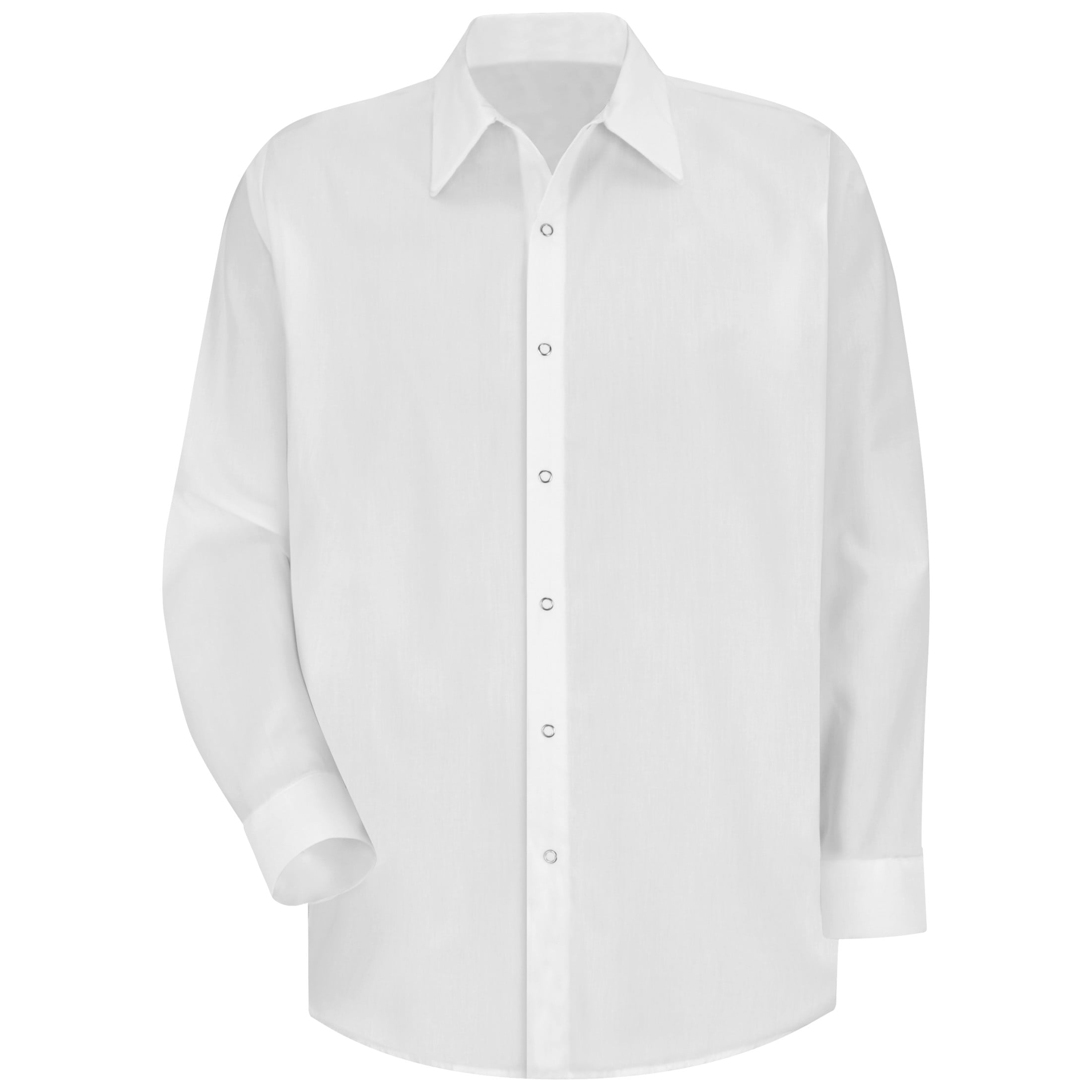 Red Kap Men's Long Sleeve Specialized Pocketless Polyester Work Shirt ...