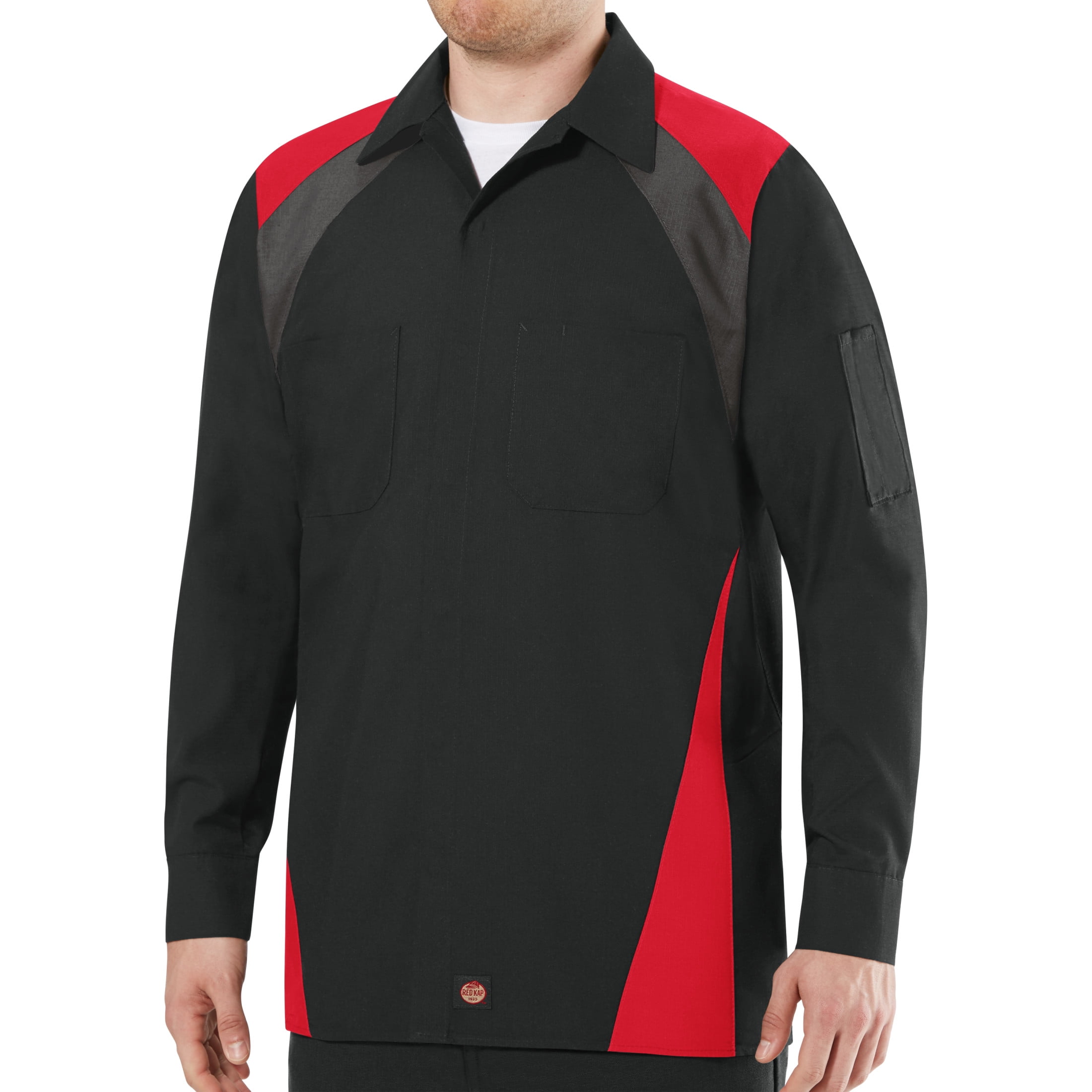 Red Kap Men's Long Sleeve Tri-Color Shop Shirt - Walmart.com