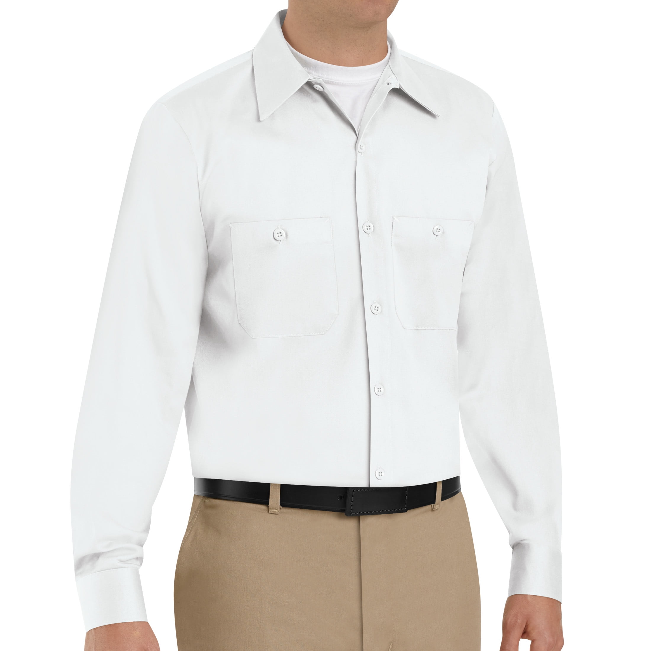 Red Kap Men's Long Sleeve Wrinkle-Resistant Cotton Work Shirt - Walmart.com
