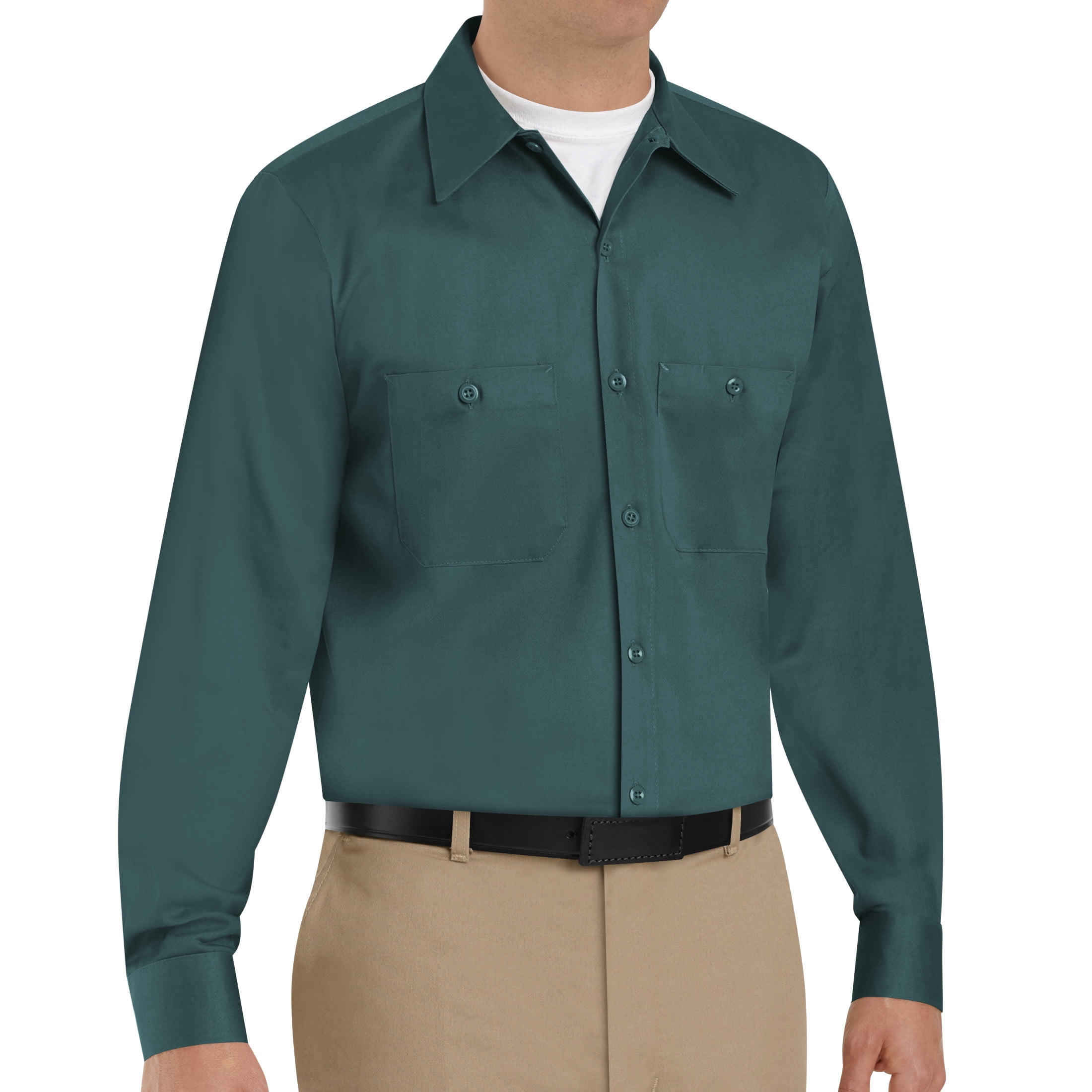 Red Kap Men's Long Sleeve Wrinkle-Resistant Cotton Work Shirt - Walmart.com