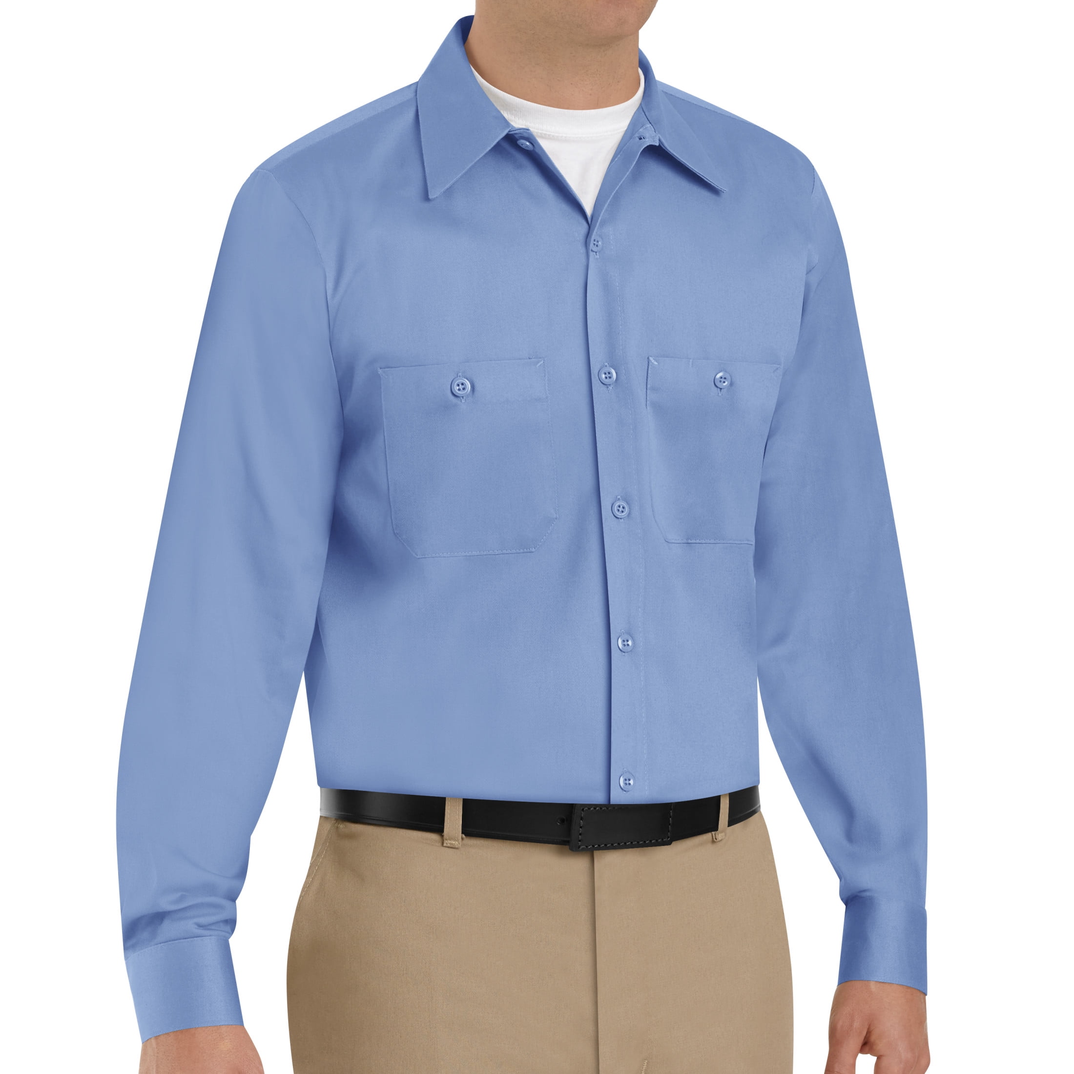 Red Kap Men's Long Sleeve Wrinkle-Resistant Cotton Work Shirt - Walmart.com