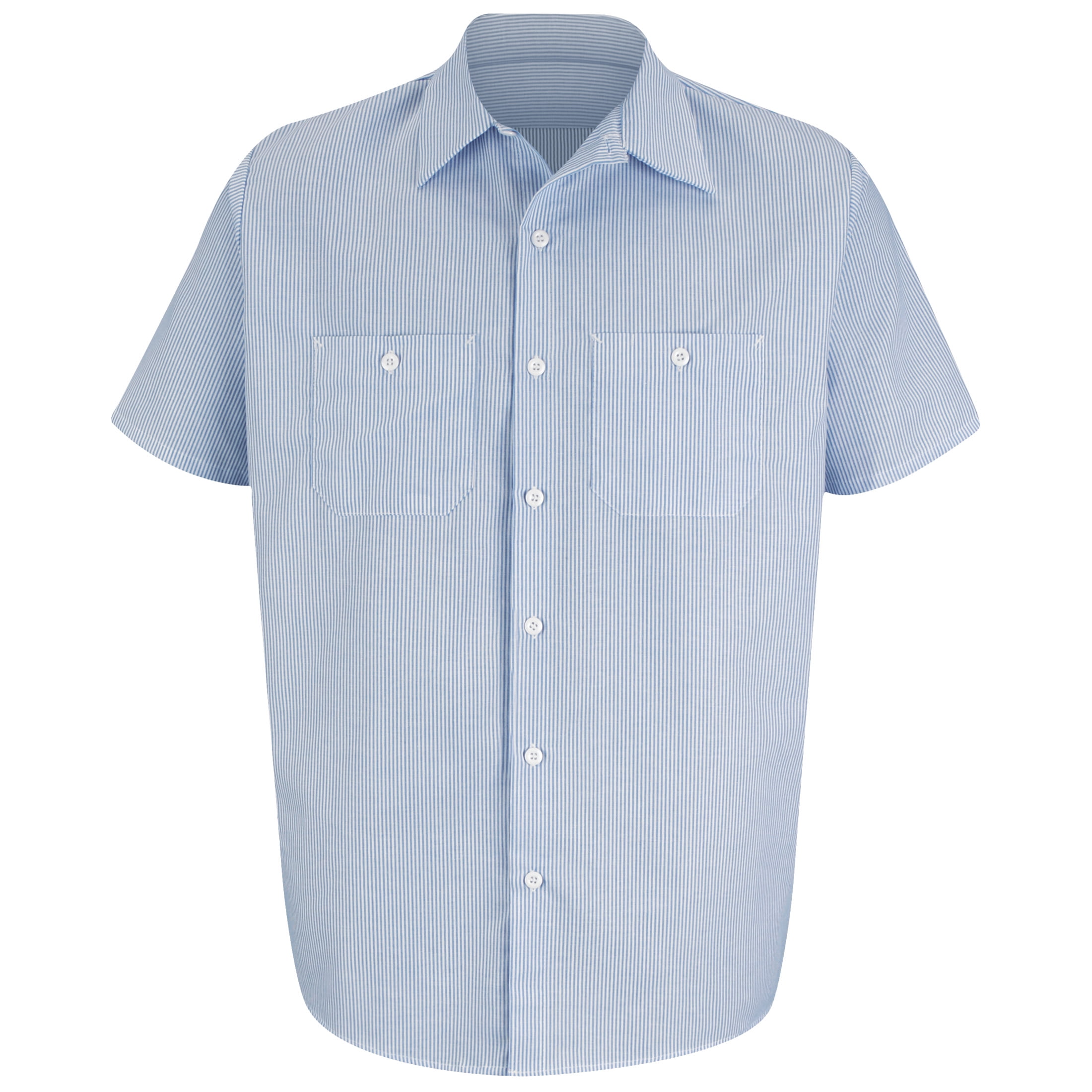 Red Kap Men's Short Sleeve Industrial Stripe Work Shirt - Walmart.com