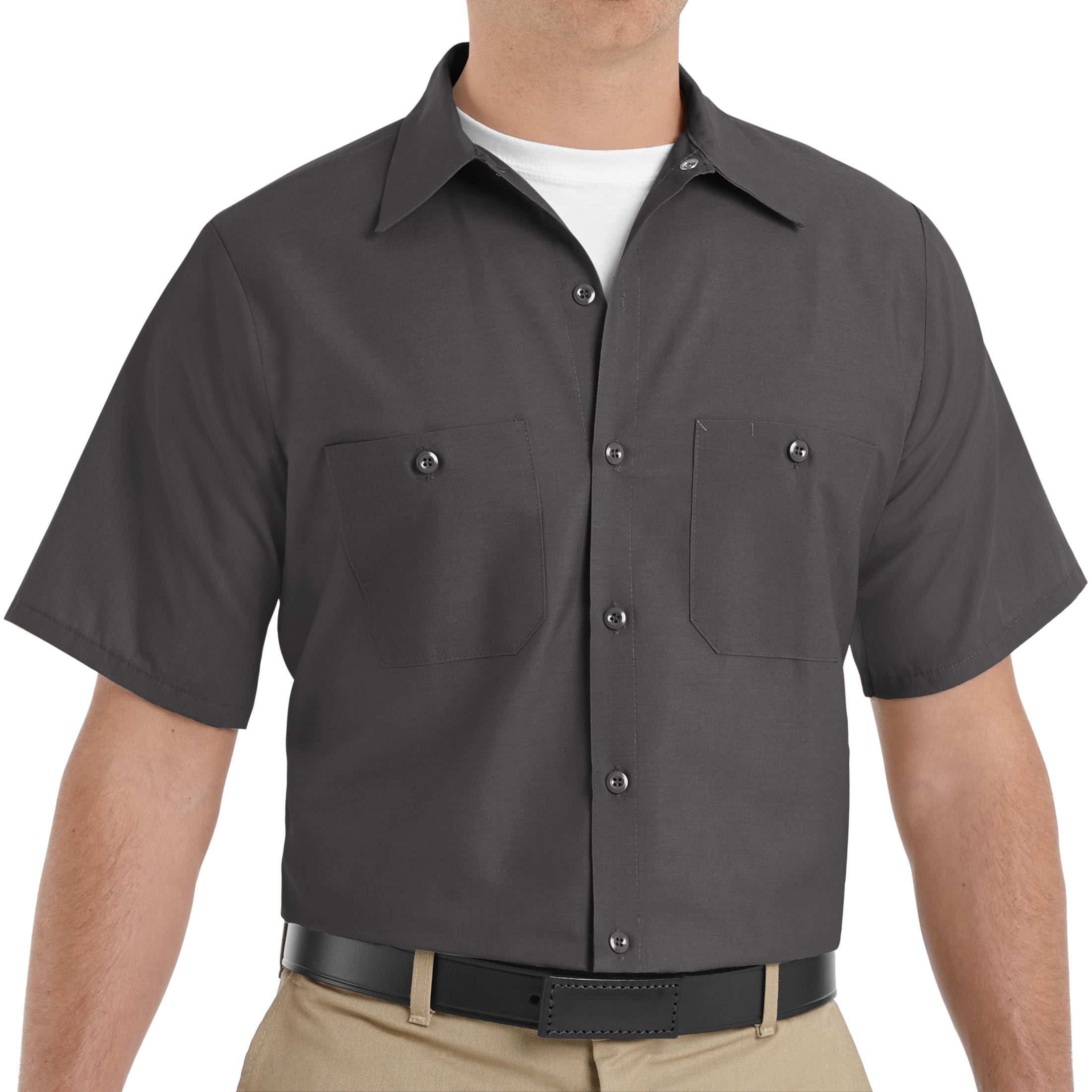 Red Kap Men's Short Sleeve Industrial Work Shirt - Walmart.com