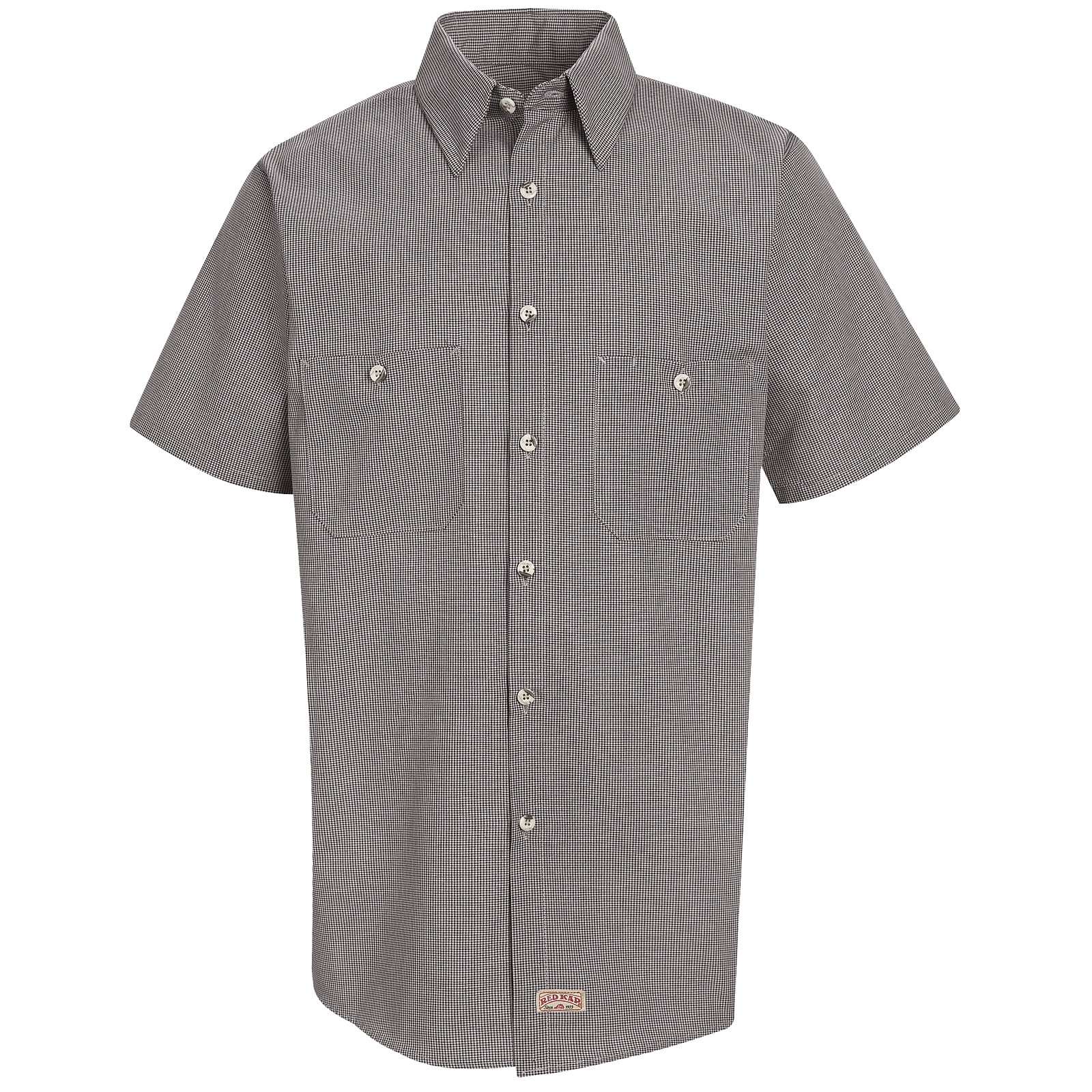 Red Kap® Men's Short Sleeve Microcheck Uniform Shirt - Walmart.com