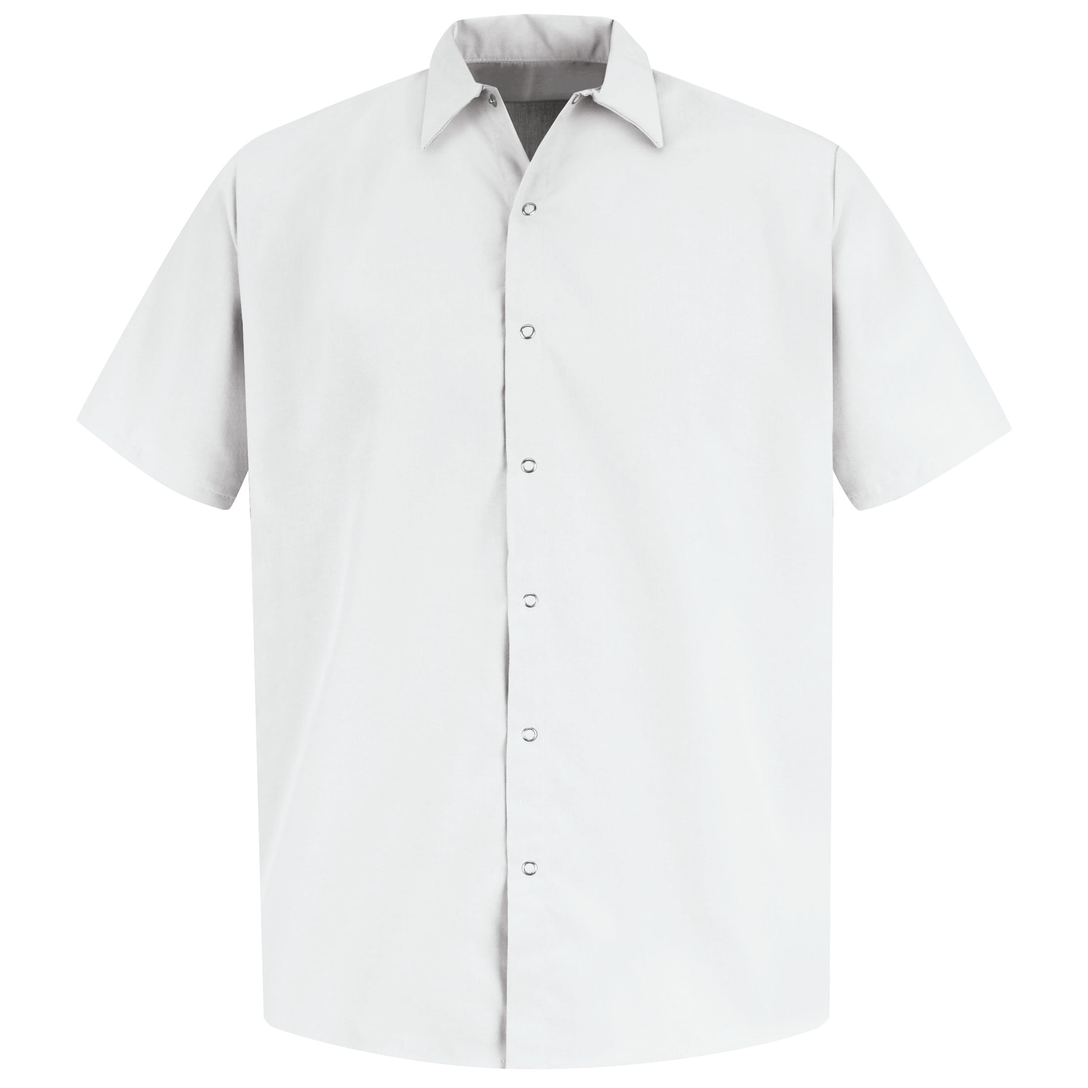 Red Kap Men's Short Sleeve Specialized Pocketless Polyester Work Shirt ...