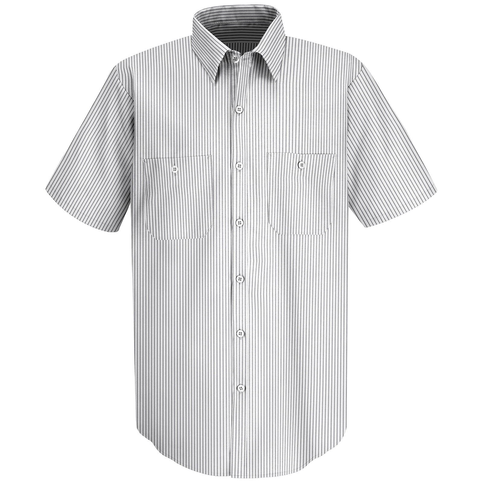 Red Kap® Men's Short Sleeve Striped Dress Uniform Shirt - Walmart.com