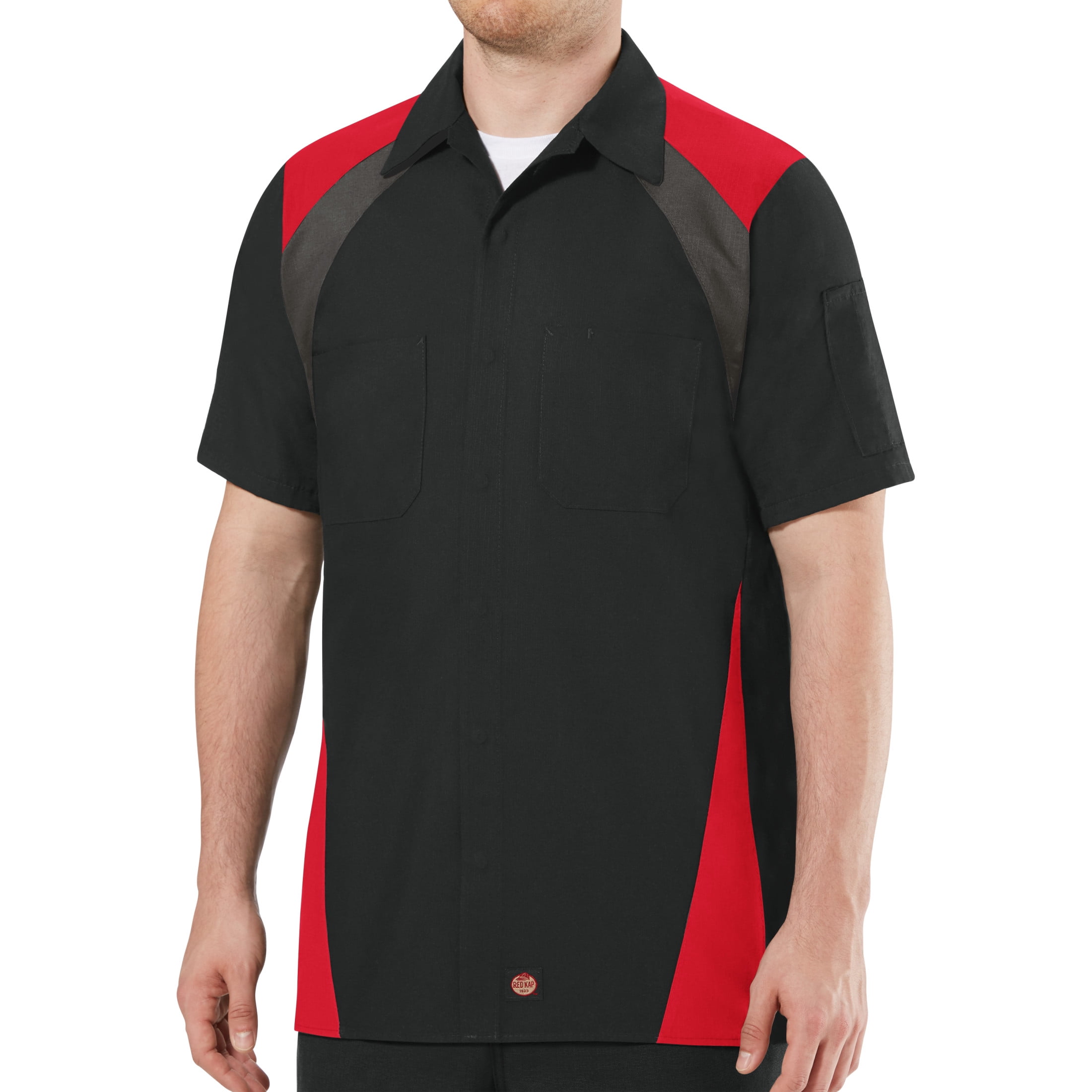 Red Kap Men's Short Sleeve Tri-Color Shop Shirt - Walmart.com
