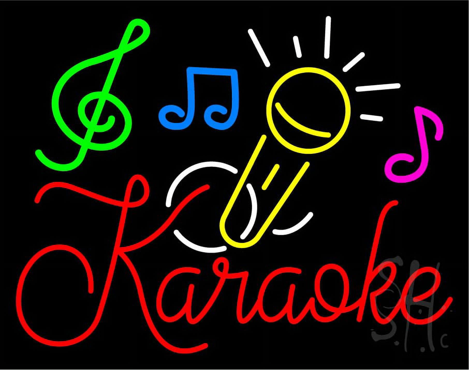 Red Karaoke Block LED Neon Sign 15" Tall x 19" Wide - inches Black ...