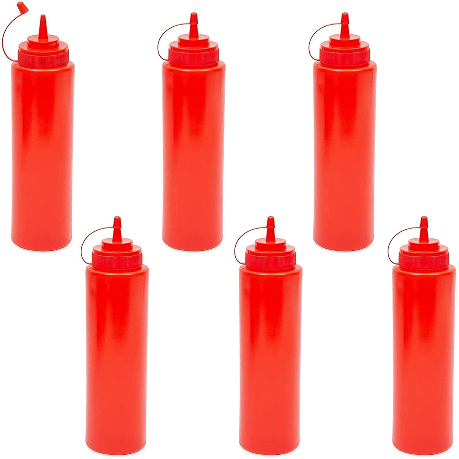 Red Ketchup Squeeze Bottle Value Combo Pack | 6 pack 32 oz Plastic ...