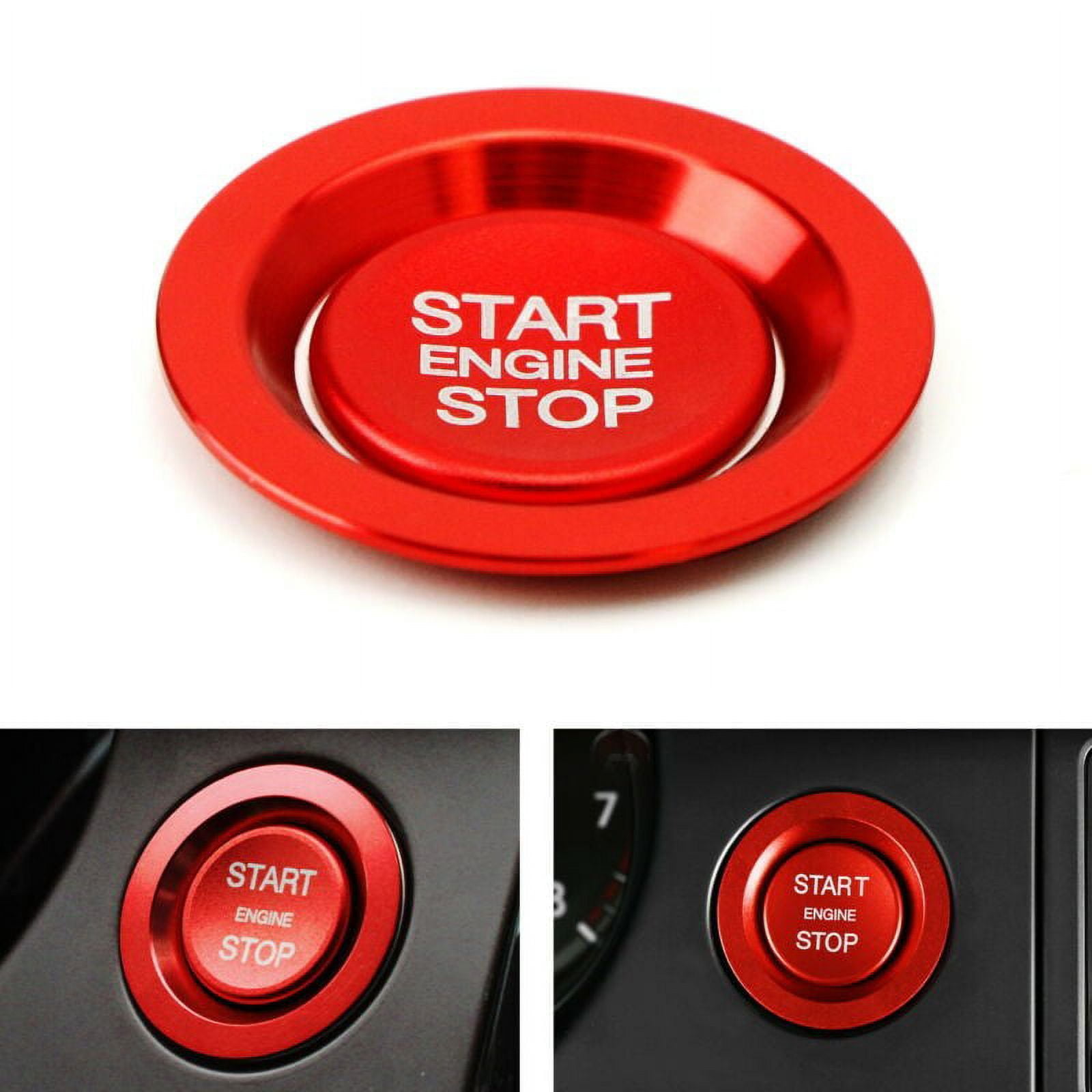 Red Keyless Engine Push Start Button W/ Ring for Land Rover Or for ...