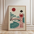 Red Kimono Geisha Bridge Poster Unframed Paper Print - Walmart.com