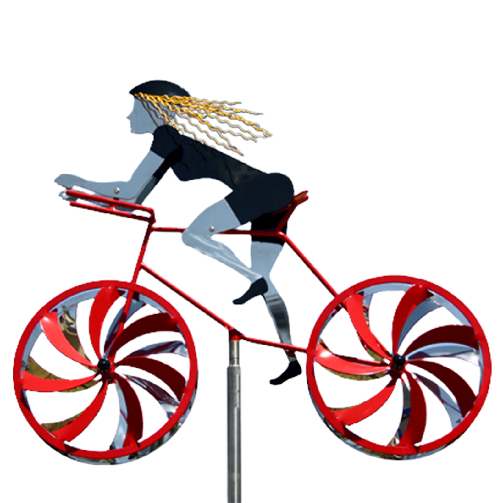 Red Kinetic Bicycle Sculpture Windmill (product size 30x30cm ...