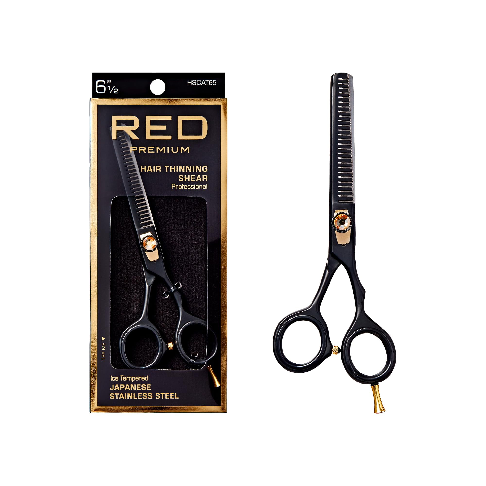 Red by Kiss Premium Artisan Professional Hair Shears, Ice Tempered Japanese Stainless Steel ...