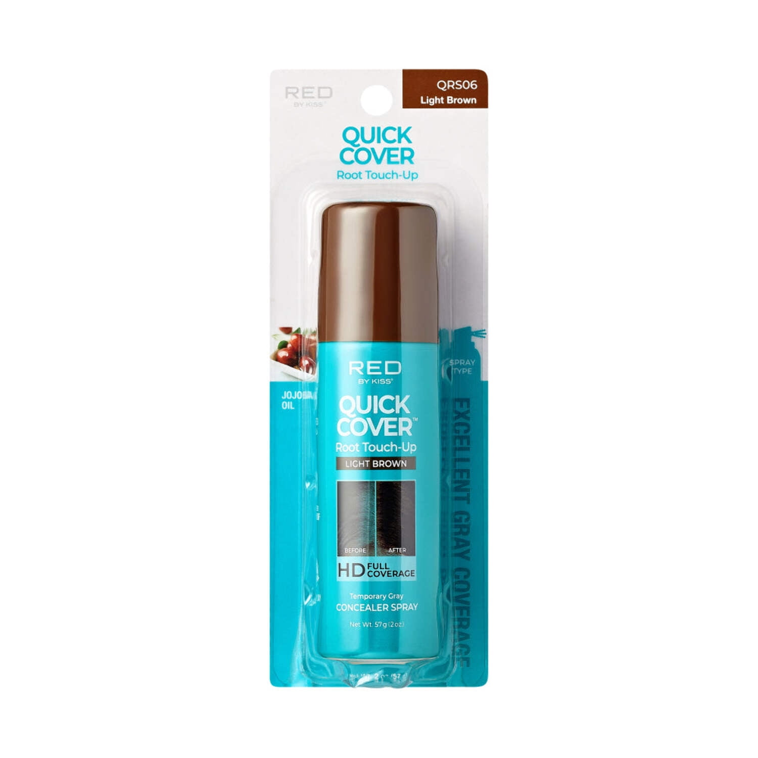 Red by Kiss, Root Touch-Up Spray, 2oz, Waterproof, Smudge-Proof Gray ...