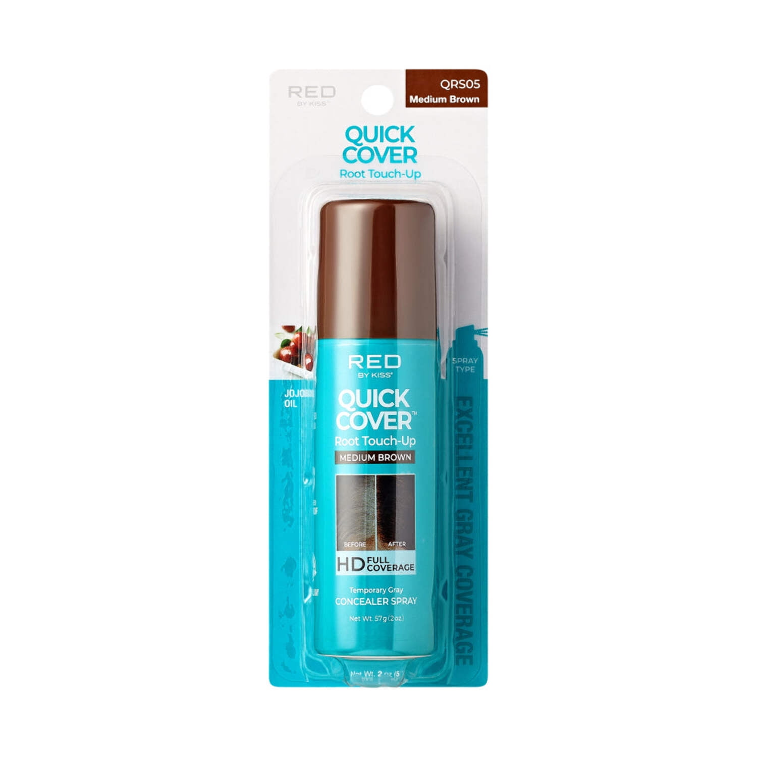 Red by Kiss Quick Cover Root Touch-Up Spray, Waterproof & Smudge-Proof ...
