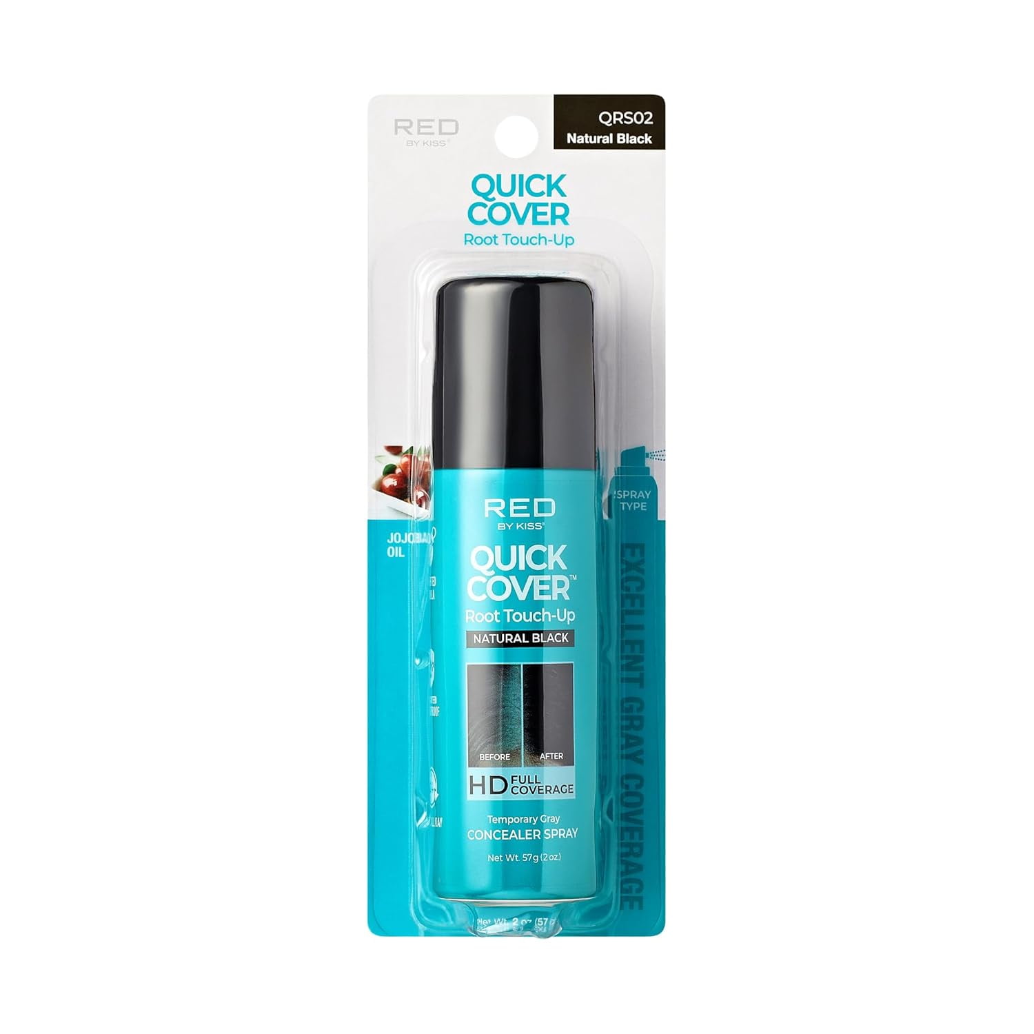 Red by Kiss Quick Cover Root Touch-Up Spray, Waterproof & Smudge-Proof ...