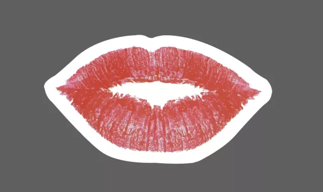 Red Kiss Sticker Lipstick Muah Waterproof Sticker Phone Decal Water ...