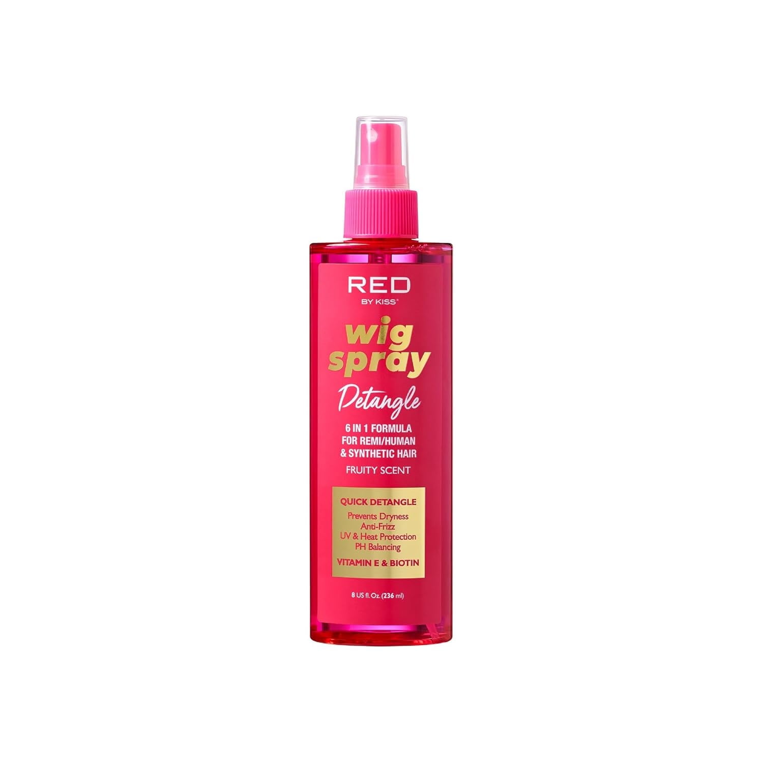 Red by Kiss Wig Spray, Extra Shine & Detangling Control for Remy, Human ...