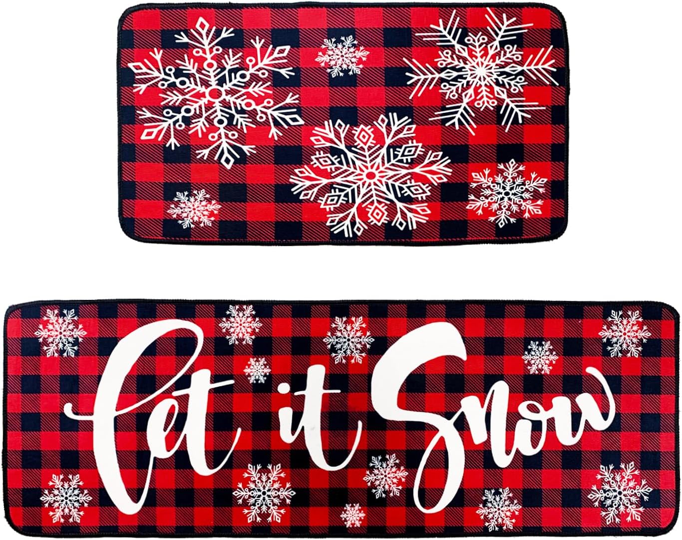 Red Kitchen Rugs Set of 2 Non-Slip Red Kitchen Rug and Mat Farmhouse ...